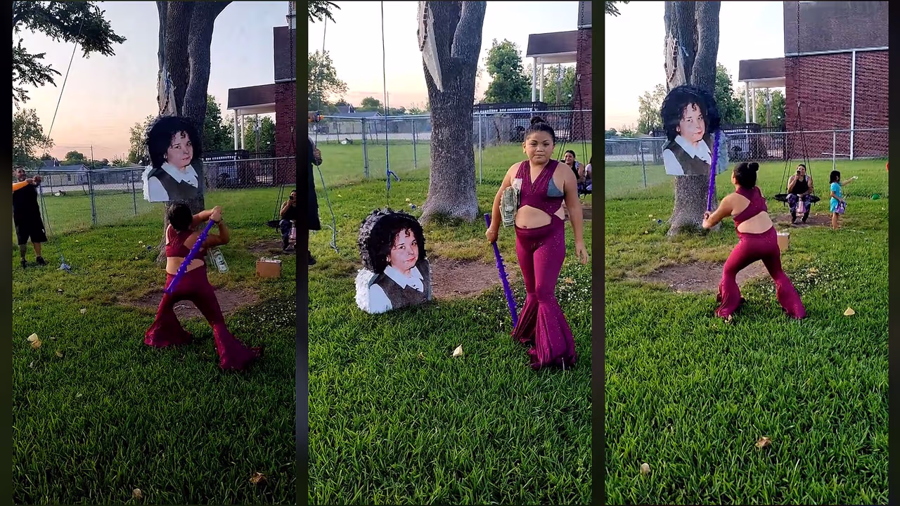 Selena: pequeña fan le da con todo a piñata de Yolanda Saldívar | Shows ...